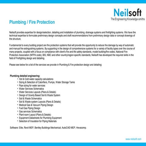 Plumbing and fire protection design and detailed engineering at ...