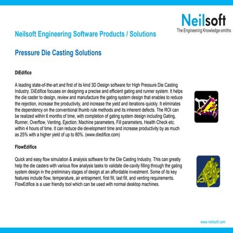 Neilsoft engineering software products solutions pressure die casting solutions | PPT