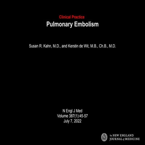 Pulmonary Embolism, classification and management. | PPTX