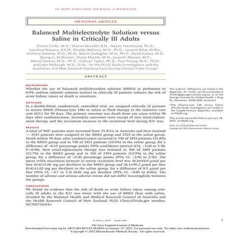 Journal club SMART trial NEJM | PDF