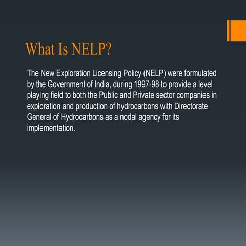 NELP (New Exploration Licensing Policy) | PPTX