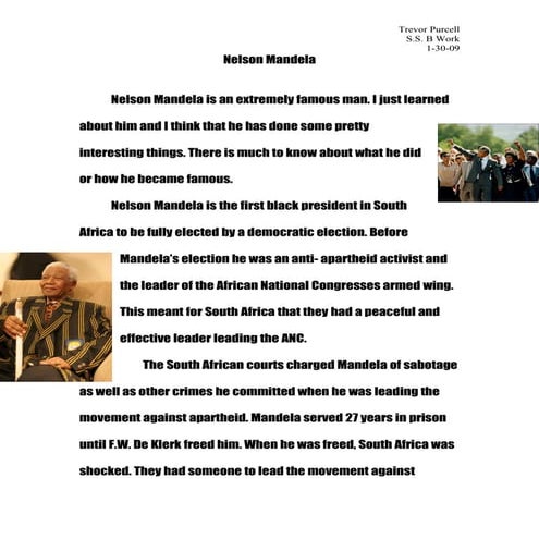 Nelson mandela b work | DOC