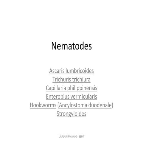 Identifying Different Nematodes and their Diagnostic forms | PDF