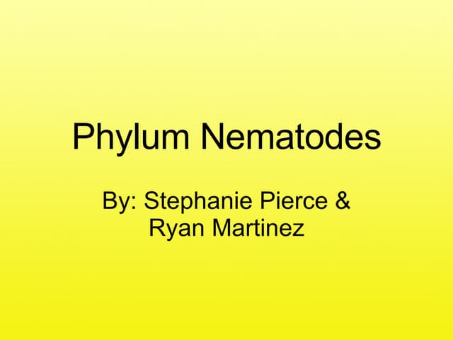 Morphology of nematodes | PPTX