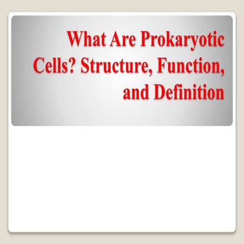 prokaryotic cell | PPT