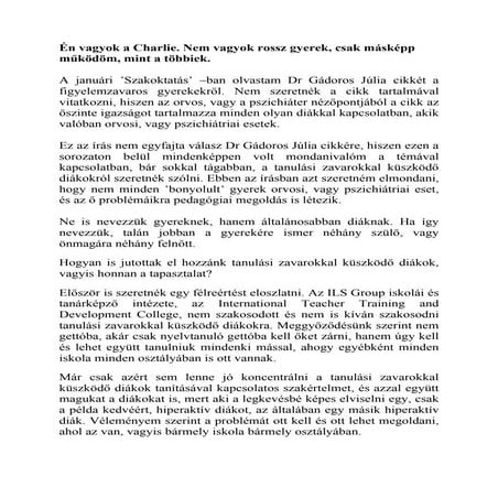 Nem vagyok rossz gyerek csak másképp működöm mint a többiek | PDF