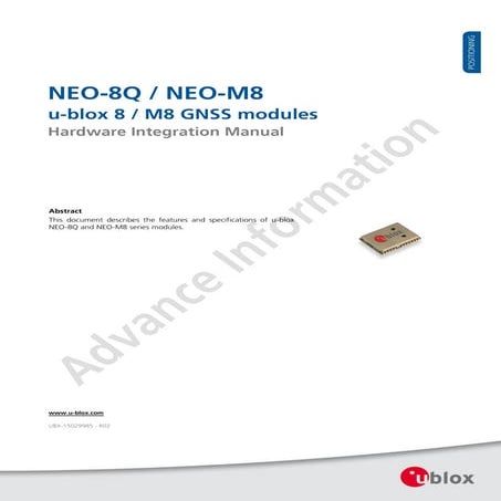 Neo 8 q - neo-m8 fw3 hardware integration manual- | PDF