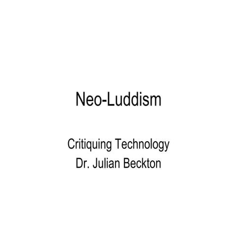 Neo luddism | PPT