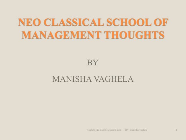 Neoclassical theory_of_management | PPTX