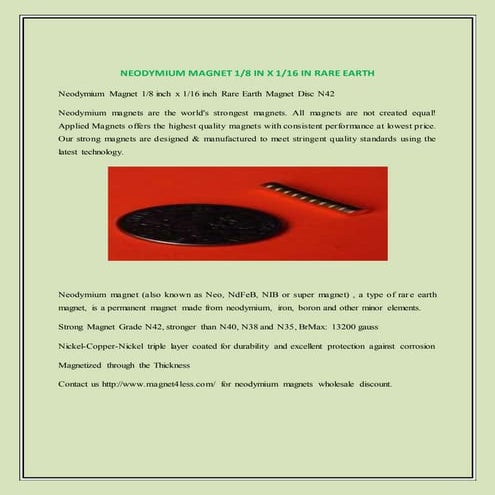 Neodymium magnet 18 inch x 116 inch rare earth | PDF