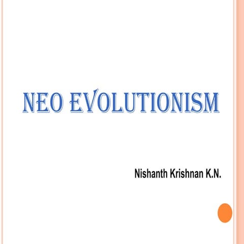 NEOEVOLUTIONISM | PPTX
