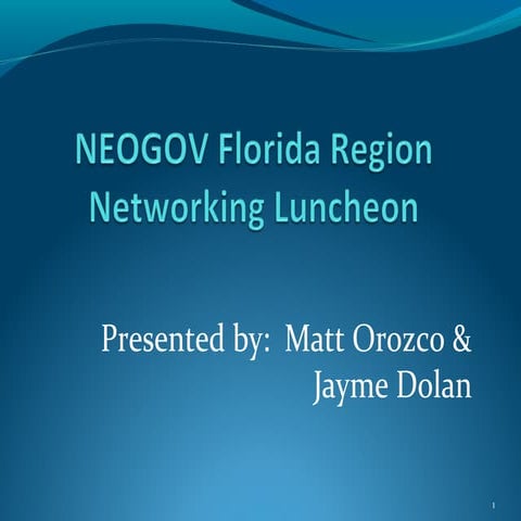 NEOGOV | Texas Networking Luncheon, 2014 | PPT