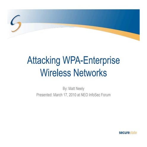 Attacking And Securing Wpa Enterprise Networks Pdf Information And Network Security Computing