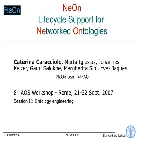Neon Lifecycle Support for Networked Ontologies | PPT