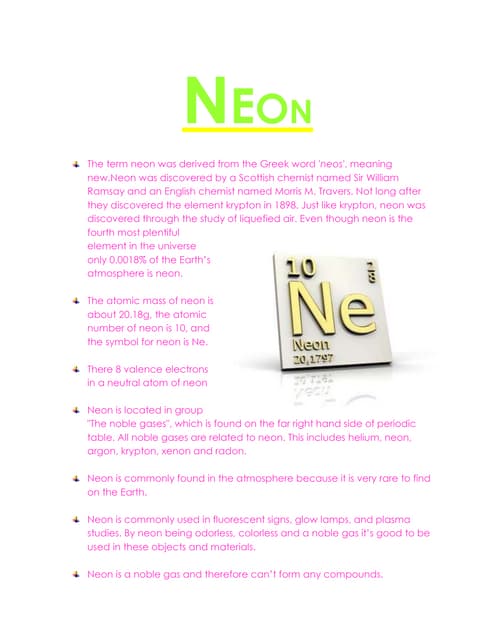 Neon | PPSX | Chemistry | Science