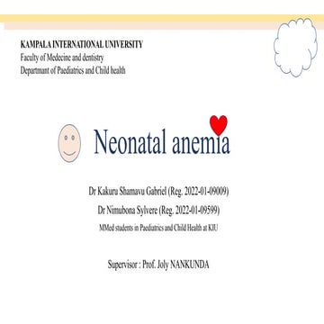 Neonatal anaemia: overview of pathophysiology, clinical approaches and ...