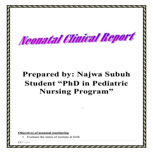 Neonatal clinical report | DOCX
