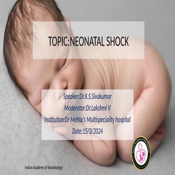 Neonatal shock and its management and advances | PPTX