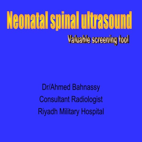 Neonatal spine ultrasound...normal and abnormal findings | PPT
