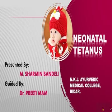 Neonatal tetanus | PPTX