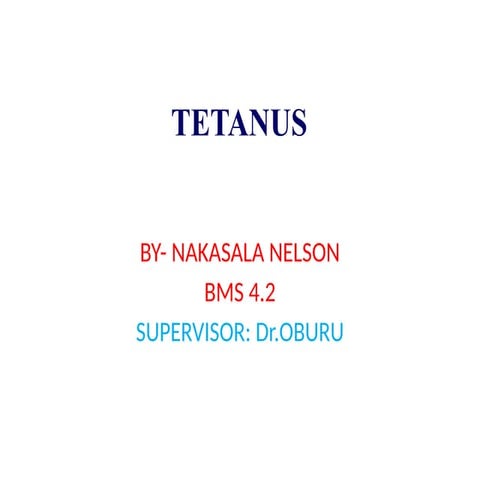 Neonatal tetanus or newborn tetanus pptx | PPTX