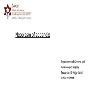 neoplasm of appendix.pptx focusing on classification,treatment and management | PPTX
