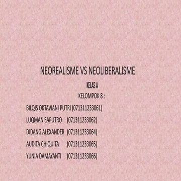 Neorealisme vs Neoliberalisme | PPT