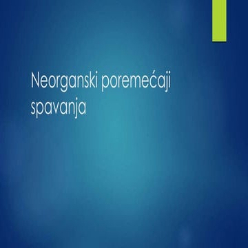 Neorganski poremećaji spavanja | PPTX