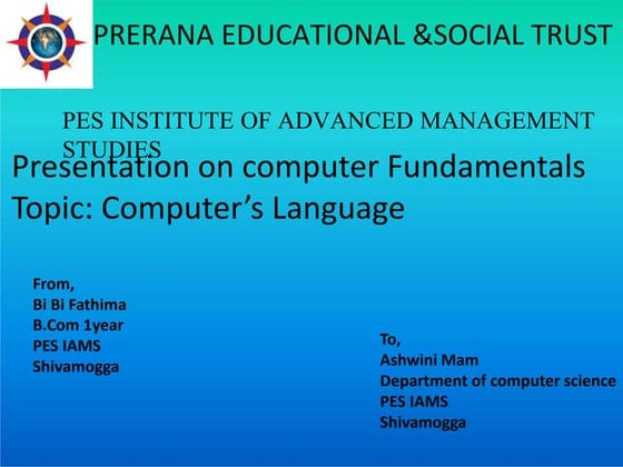 Features of machine language, assembly language, high level language & their advantages ...