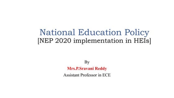 NEP 2020 ppt | PPTX