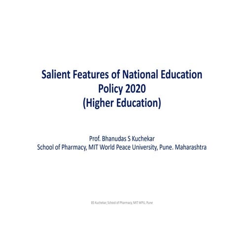 National Education Policy (NEP) 2020 Higher Education | PDF
