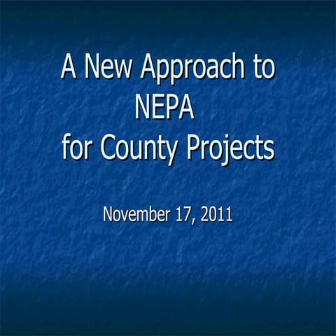 NEPA Changes For Local Government | PPT