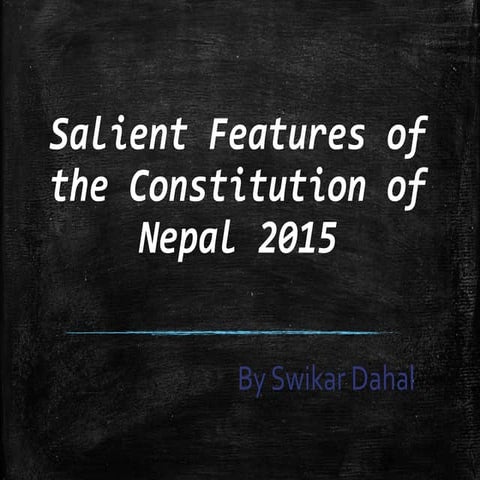 Features of Nepal constitution 2072 | PPTX
