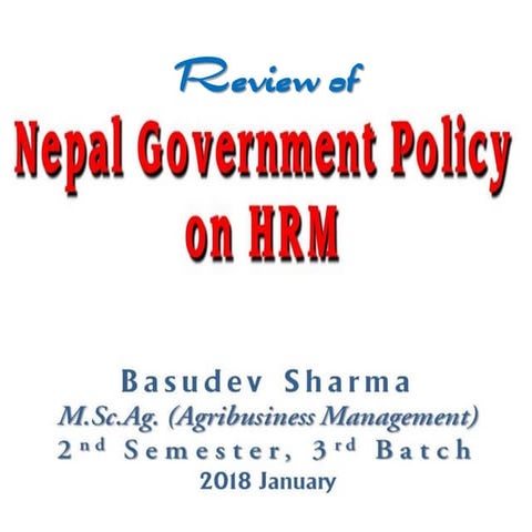 Nepal government policy on HRM | PDF
