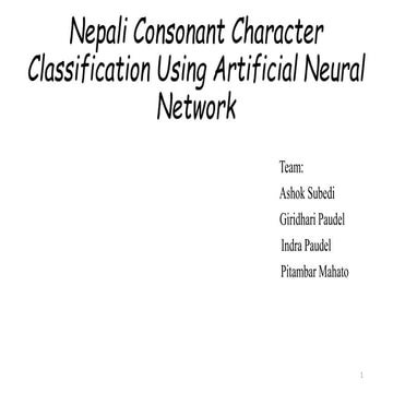 Nepali character classification | PPTX