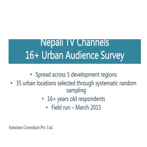Nepali TV Channels Urban Audience Media Survey | PPTX
