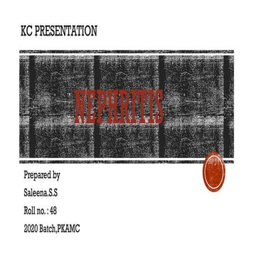 Nephritis clinical features, diagnosis and treatment | PPTX