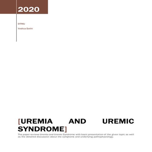 Uremia and Uremic Syndrome | DOCX