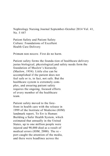 Patient safety and quality care | PPT