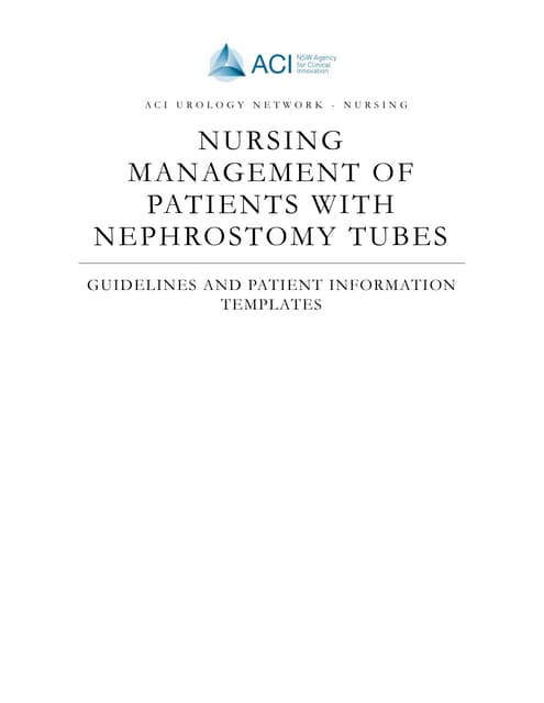 Nephrostomy tube eduaction for patiens | PPTX