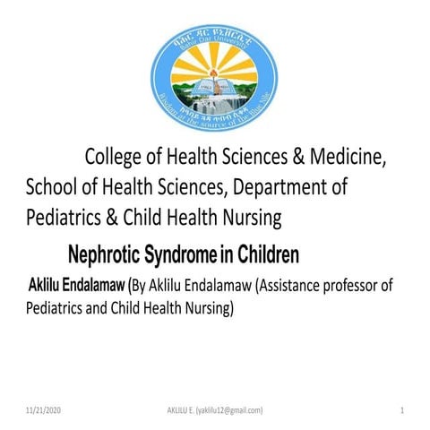 Nephrotic syndrome in children | PPTX