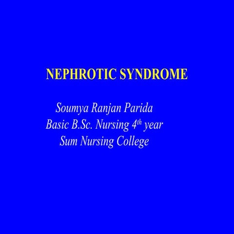 Nephrotic syndrome | PPT