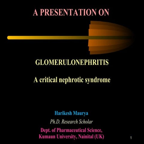 Nephrotic syndrome (Glomerulonephritis) | PPT