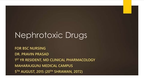 Drug induced kidney disease | PPT