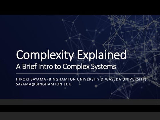 Introduction: Vocabulary of Complex Systems Sciences | PDF