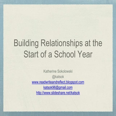 Nerd camp - Building Relationships at the Start of the year. | PPTX