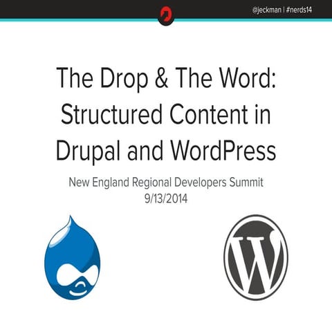 The Drop and The Word: Structured Content in WordPress and Drupal | PPT