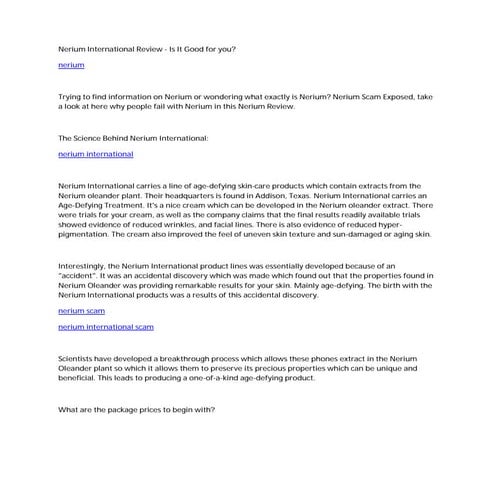 flyer nerium fact sheet | PDF