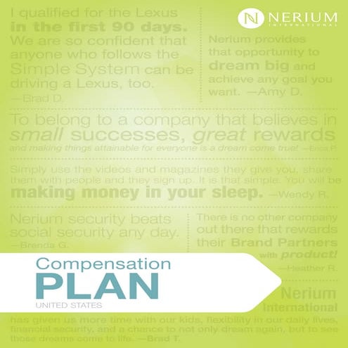 Nerium Roadmap to Lexus | Nerium Comp Plan | PDF