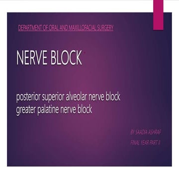 Inferior Alveolar Nerve Block | PPT